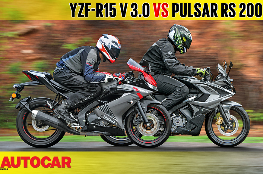 2018 Yamaha YZF-R15 V3.0 vs Bajaj Pulsar RS 200 comparison video ...
