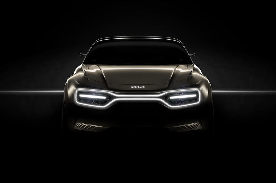 Kia all-electric performance car teased before Geneva debut ...