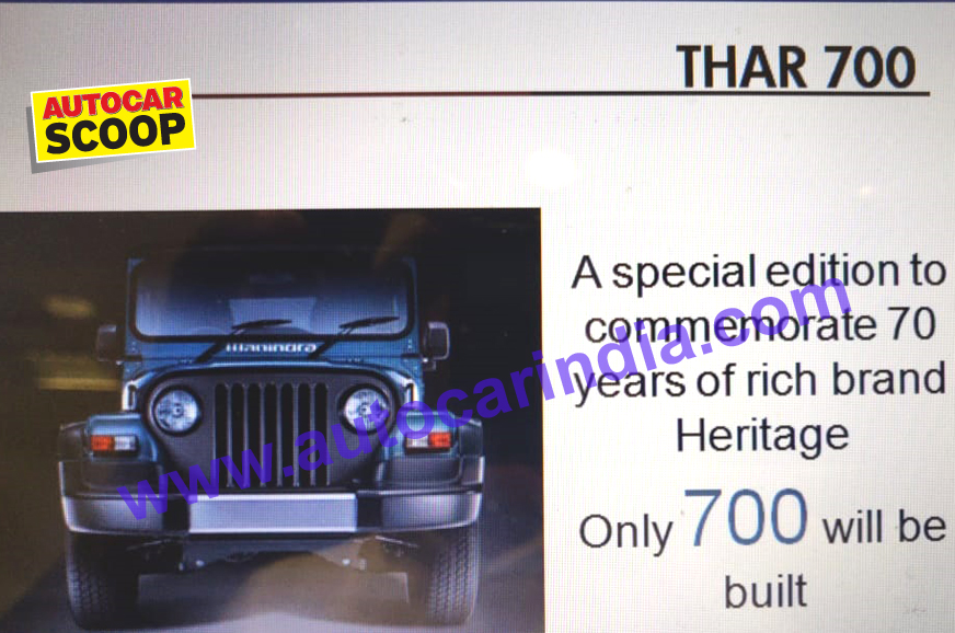 Mahindra Thar 700 Signature Edition revealed - Introduction | Autocar India