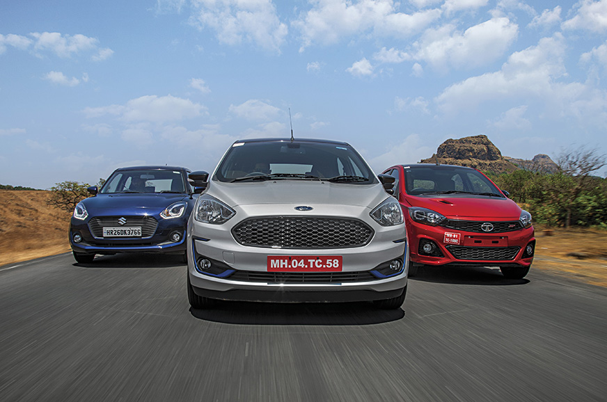 Ford Figo facelift vs Tata Tiago JTP vs Maruti Suzuki Swift comparison ...