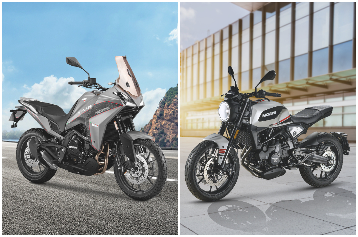 The Moto Morini X-Cape 650 (left) and the Seiemmezzo 6 ½ Retro Street ...