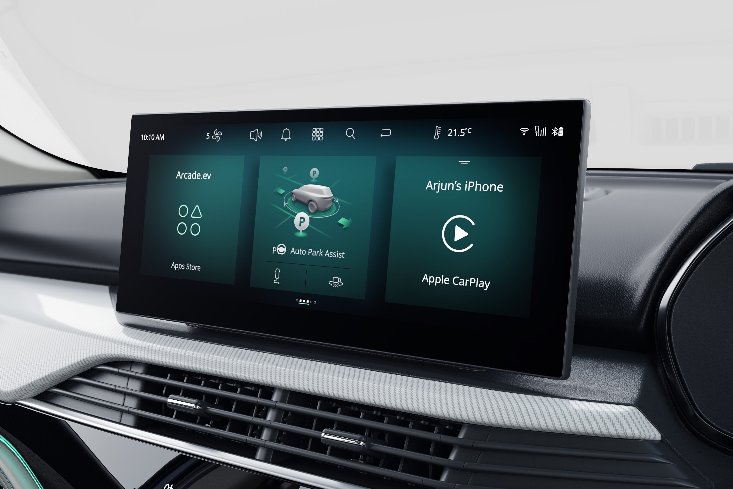 Tata Harrier EV Samsung infotainment touchscreen