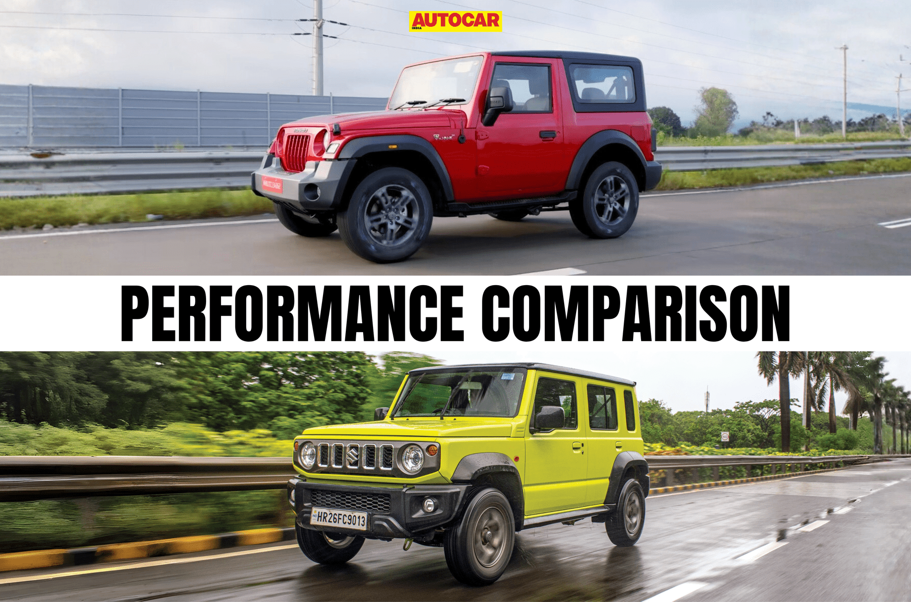 Mahindra Thar 4x4 vs Maruti Jimny 0-100kph performance comparison ...