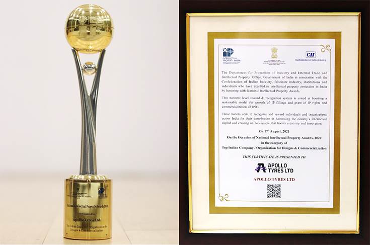 Apollo Tyres wins national Intellectual Property award | Autocar ...
