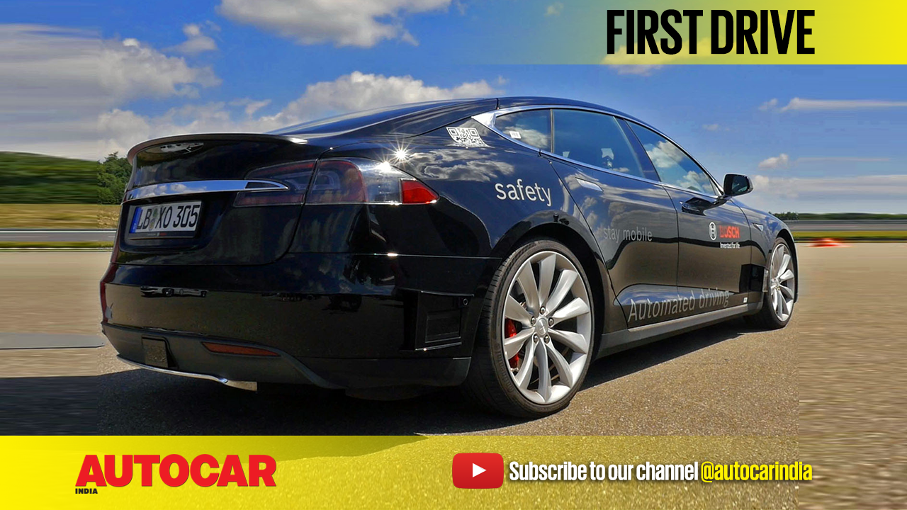 Bosch Autonomous Tesla first drive video review - Autocar India